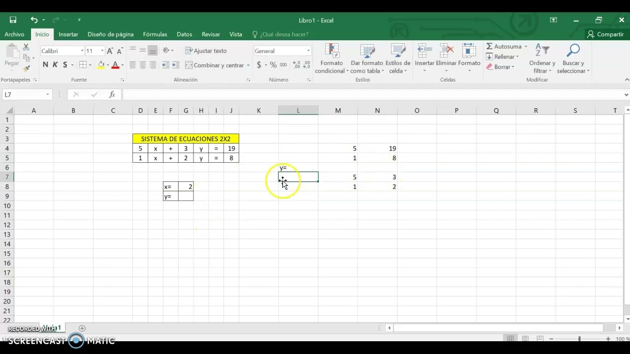 Sistema De Ecuaciones 2x2 Excel YouTube Sistema De Ecuaciones 2x2 Excel YouTube