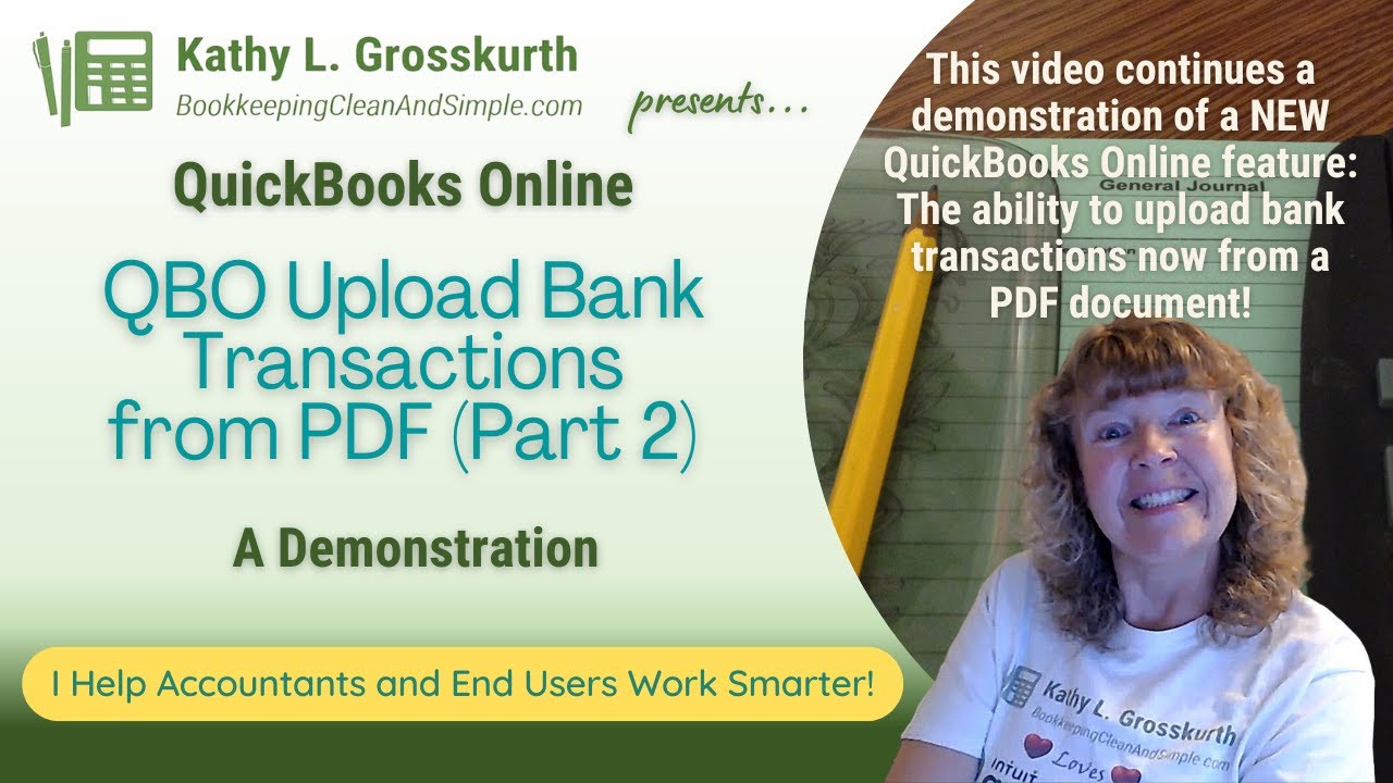 QBO Upload Bank Transactions From PDF Part 2 - YouTube