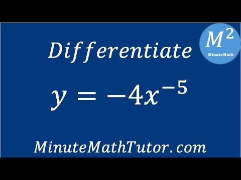 Differentiate y=-4x^-5 - YouTube