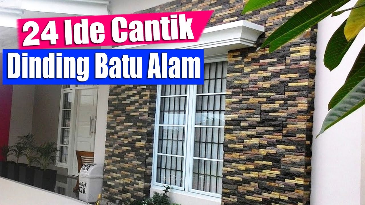 24 Contoh Dinding Batu Alam Teras Rumah Minimalis Modern - YouTube