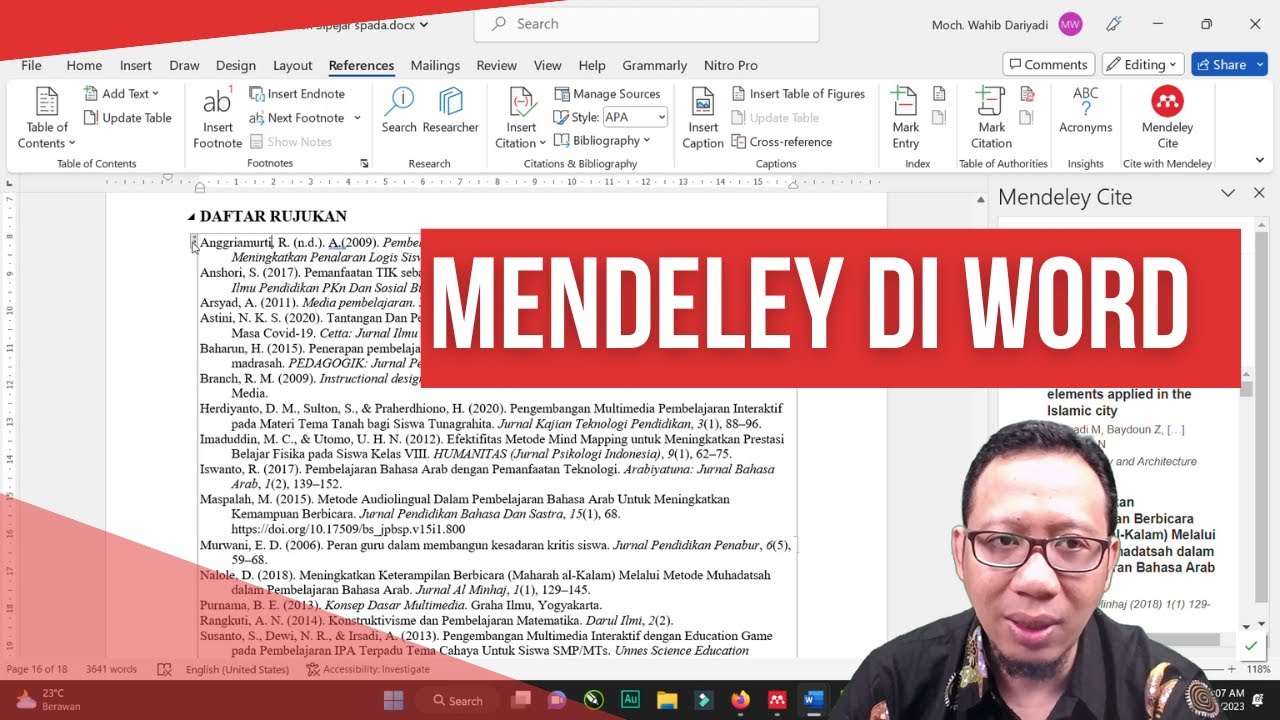 Instalasi Mendeley Cite Tool Untuk Microsoft Word - YouTube