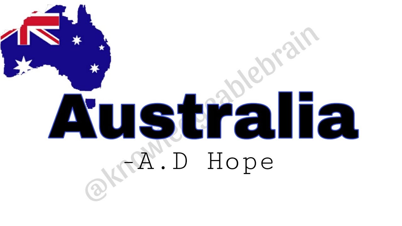 Australia by A.D Hope// poem analysis// hindi explanation - YouTube