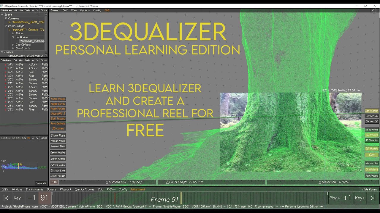 3DEqualizer Free PLE version Tutorial - Create a Matchmove Reel For FREE Pt.4 - YouTube
