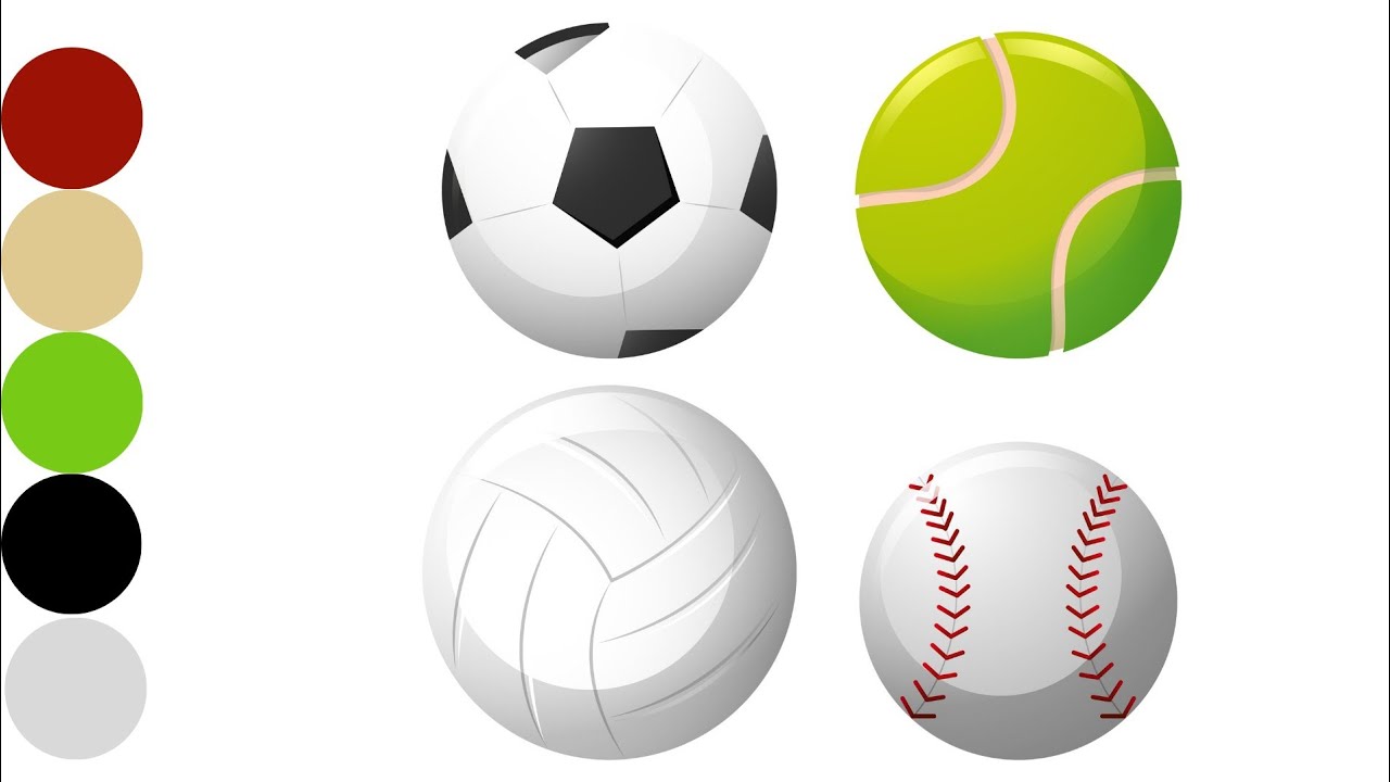 How to draw football and 3 more balls| easy balls drawing| step by step ...