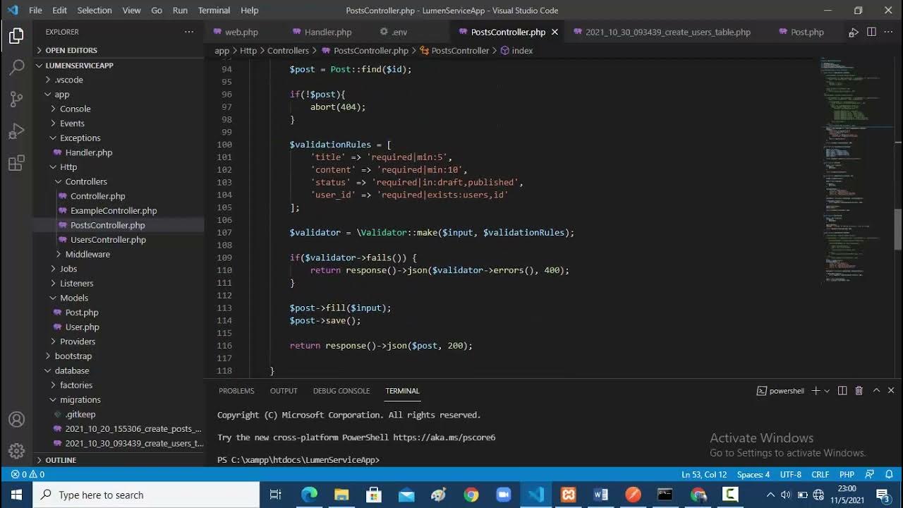 PHP Lumen Validation and Error Handling - YouTube
