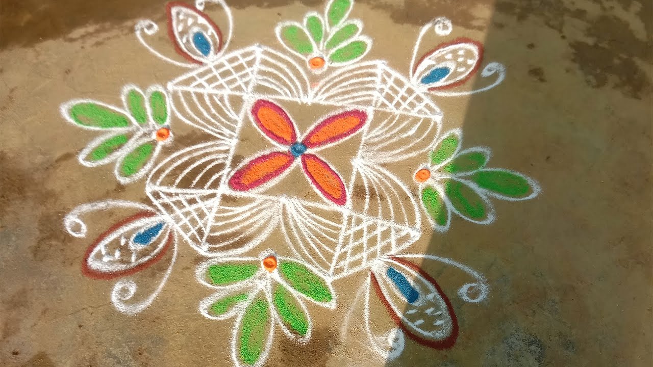 🌻Traditional Kolam 🌻 Easy Daily Kolam🌻 Lines Rangoli🌻 | Alamelu's ...