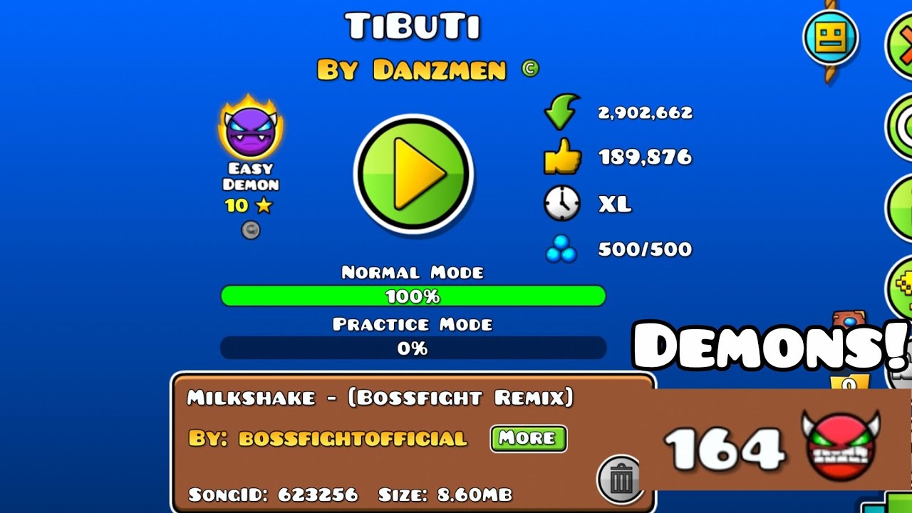 "TiBuTi" 100% (Demon) By Danzmen - Geometry Dash - YouTube