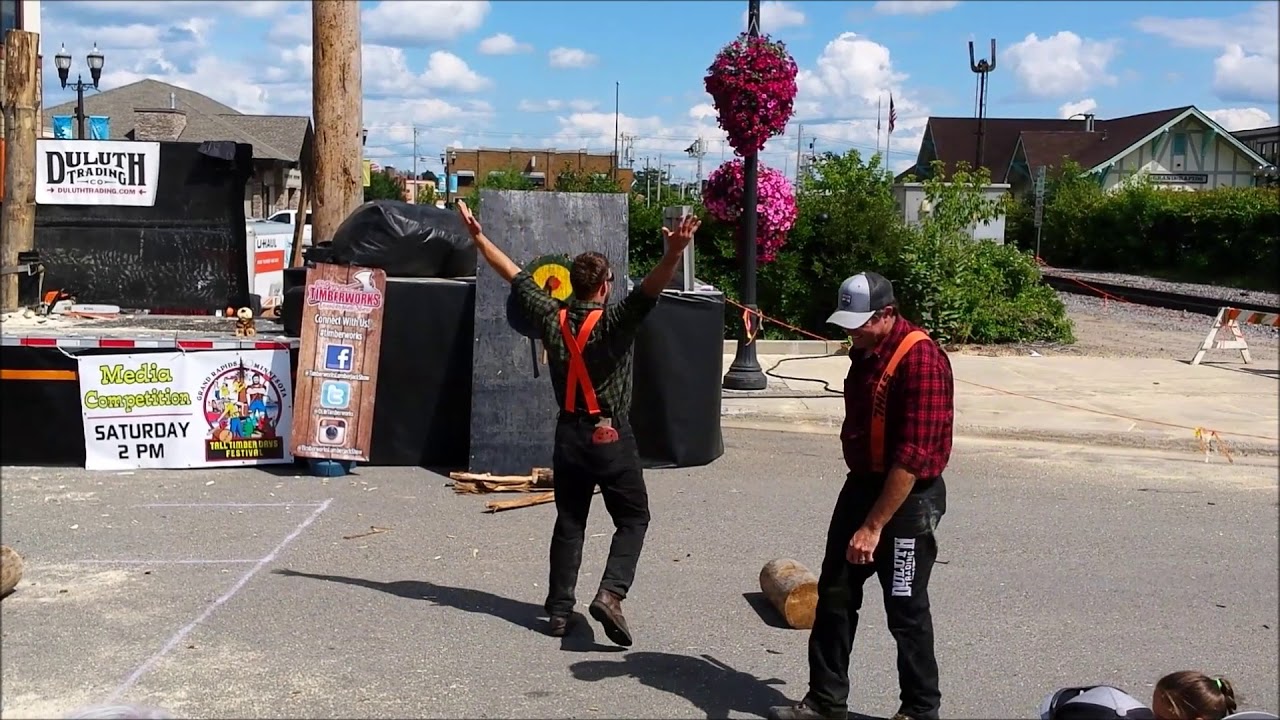 Lumberjack Competition-Ax Throw-Tall Timber Days 2017 - YouTube