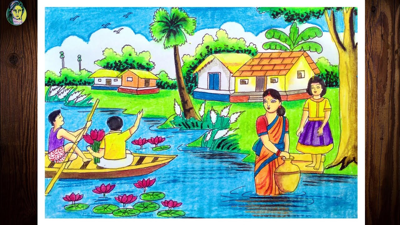 How To Draw A Scenery Of Autumn Season Step By Step | Autumn Season ...