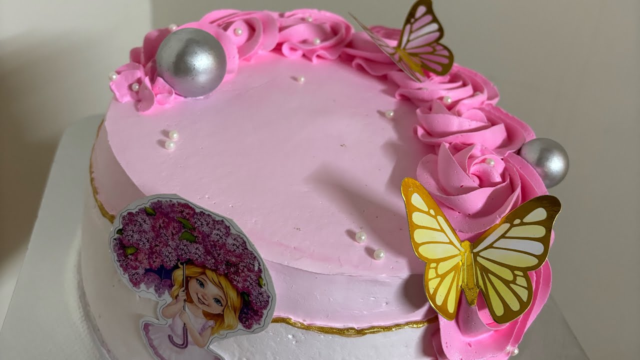 Cake design for baby girl👧🏼 / easy way / try it.. - YouTube
