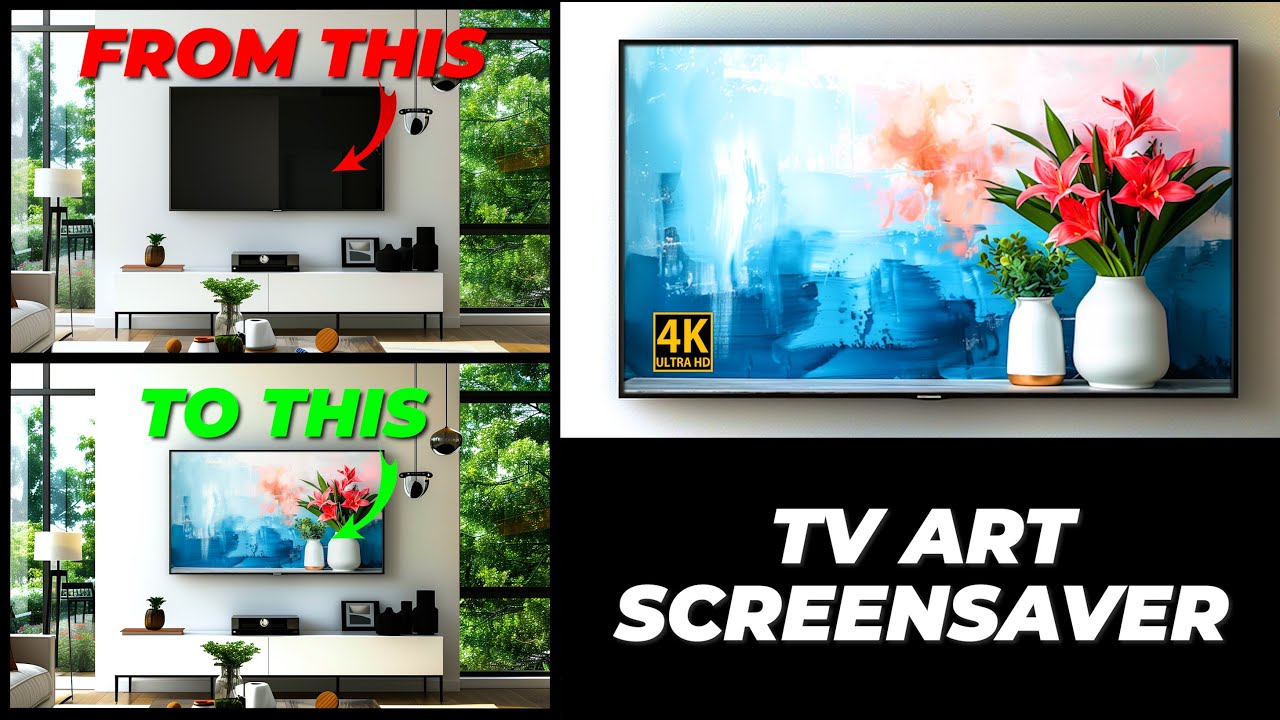 Boho Flowers In Vases Framed TV Art Screensaver Background For Your TV ...