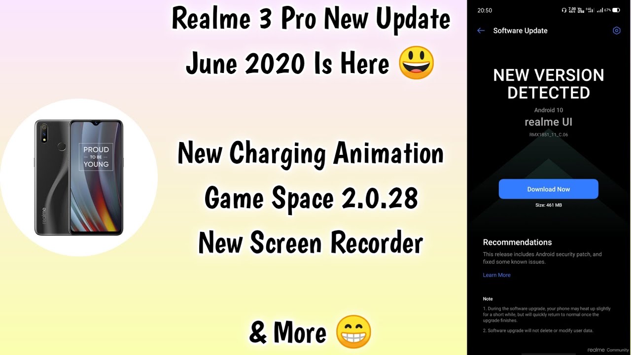 Realme 3 Pro New Update June 2020 | Realme 3 Pro Charging Animation ...