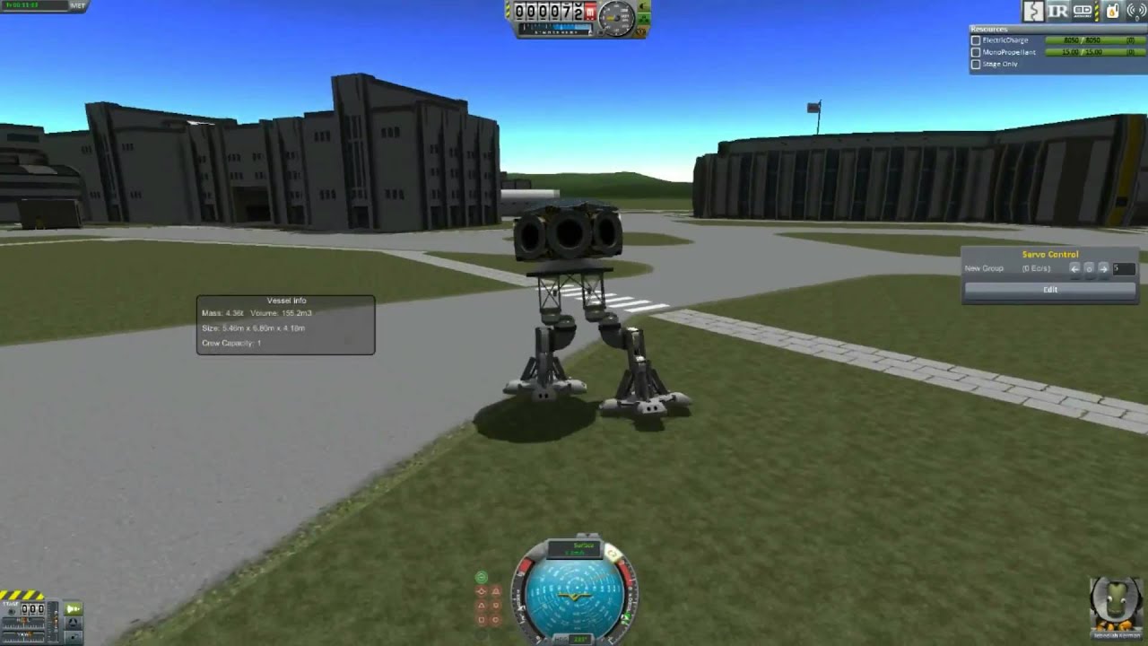 KSP - 6 axel 2 legged walker system prototype HD - YouTube