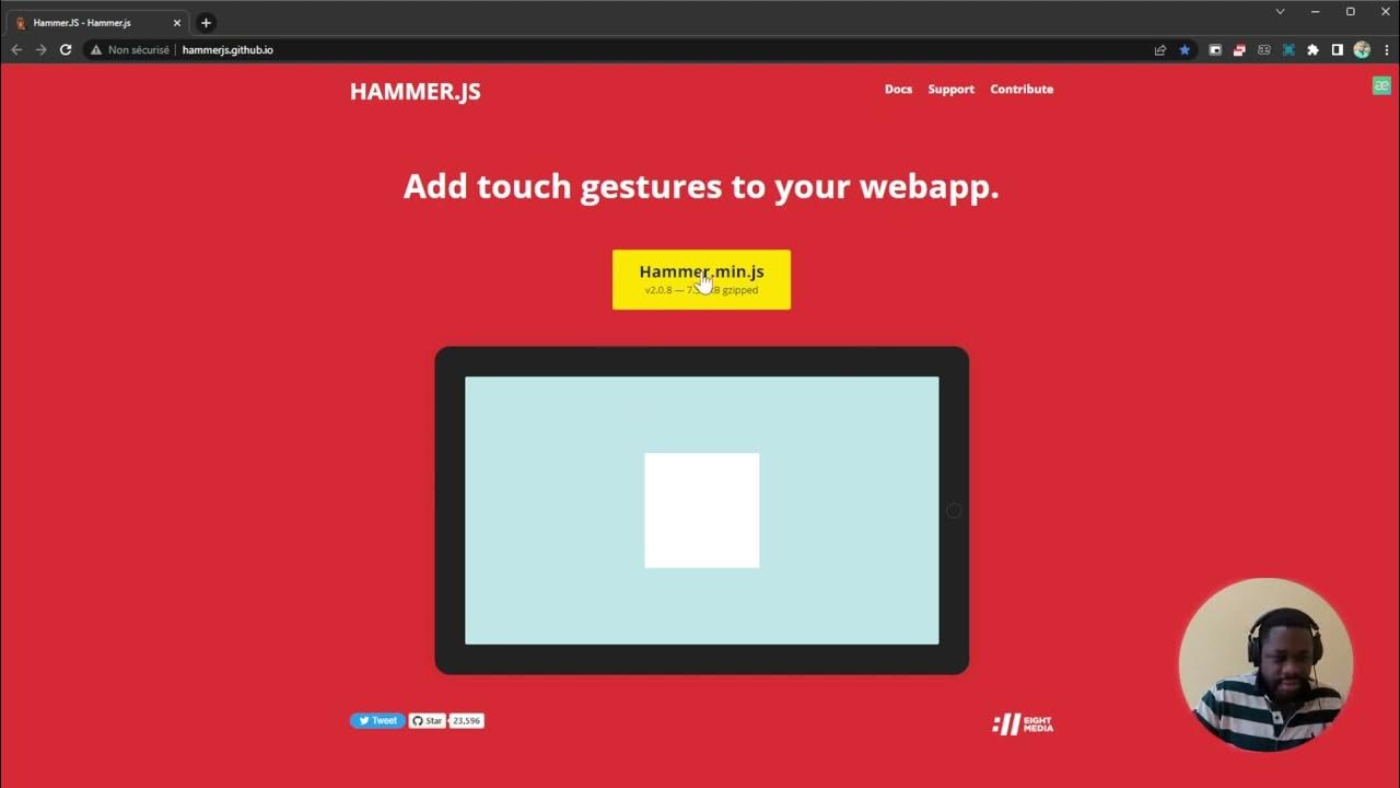 Hammer JS to add Gestures to any elements - YouTube