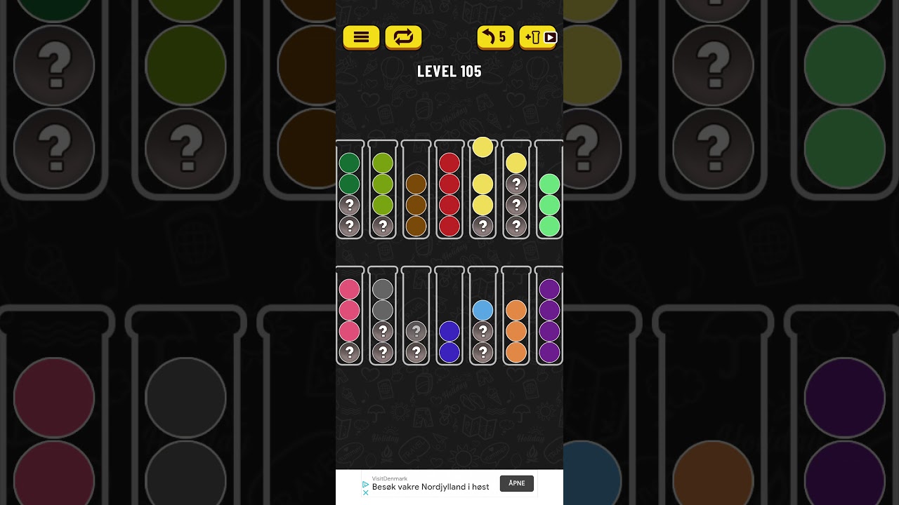 Ball sort puzzle level 105 #ballsortpuzzle - YouTube