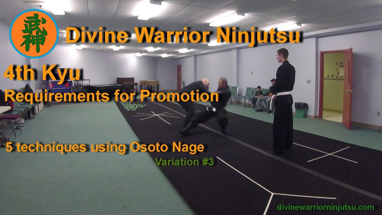 Bujinkan Ninjutsu, 4th Kyu, part 22 - 5 techniques using osoto nage, #3 ...