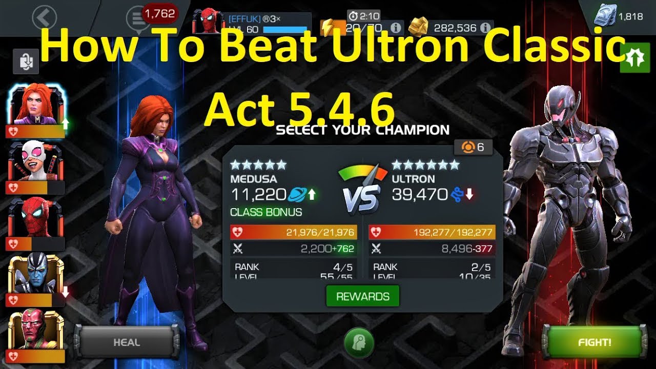 MCoC: Act 5 Ultron vs Medusa | How To beat Ultron Classic | Act 5.4.6 ...