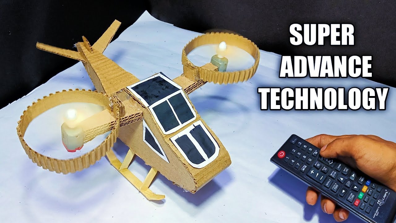 How To Make Cardboard Helicopter With DC Motor DIY Invention - YouTube