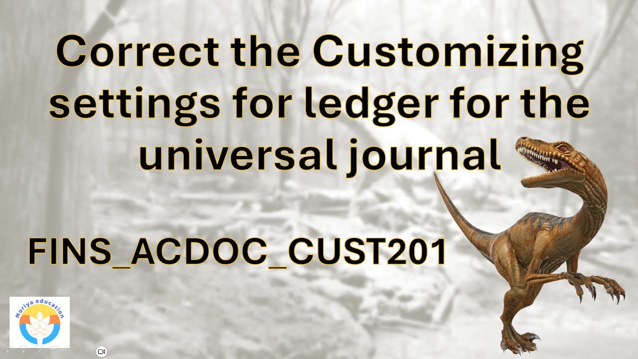 Correct the Customizing settings for ledger for the universal journal ...