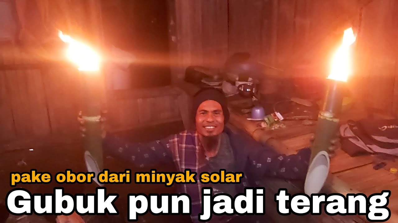CARA MEMBUAT OBOR DARI MINYAK SOLAR PAKE BAMBU - YouTube
