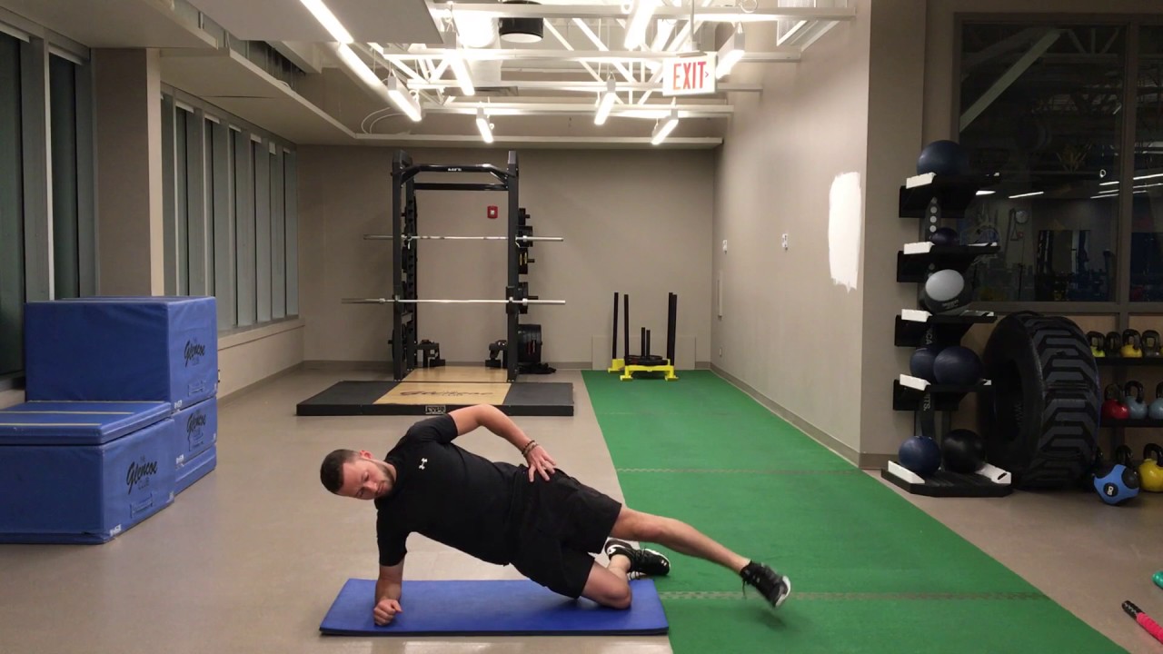 Bent Knee Side Bridge with Leg Raise - YouTube