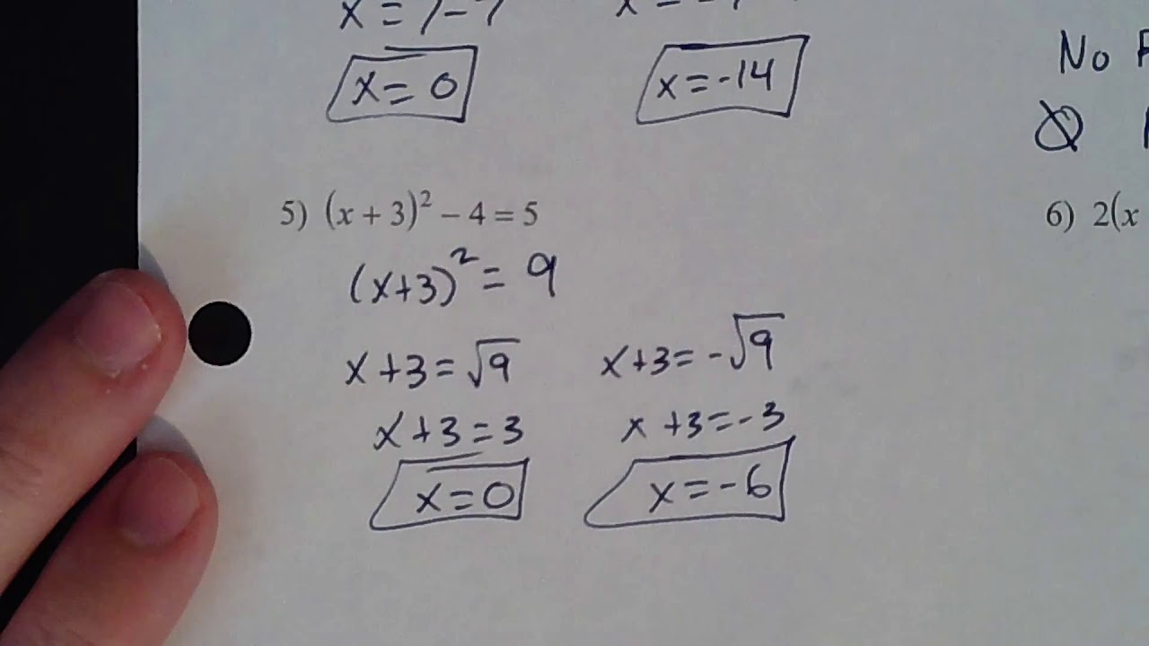 Taking Square Roots Homework #1, 3-7 - YouTube