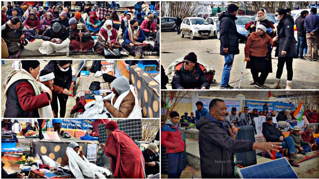 Ladakh climate protest Day 8th | Many join Hunger Strike with Sonam ...