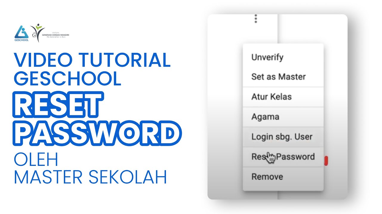 VIDEO TUTORIAL Reset Password oleh Master Sekolah - YouTube