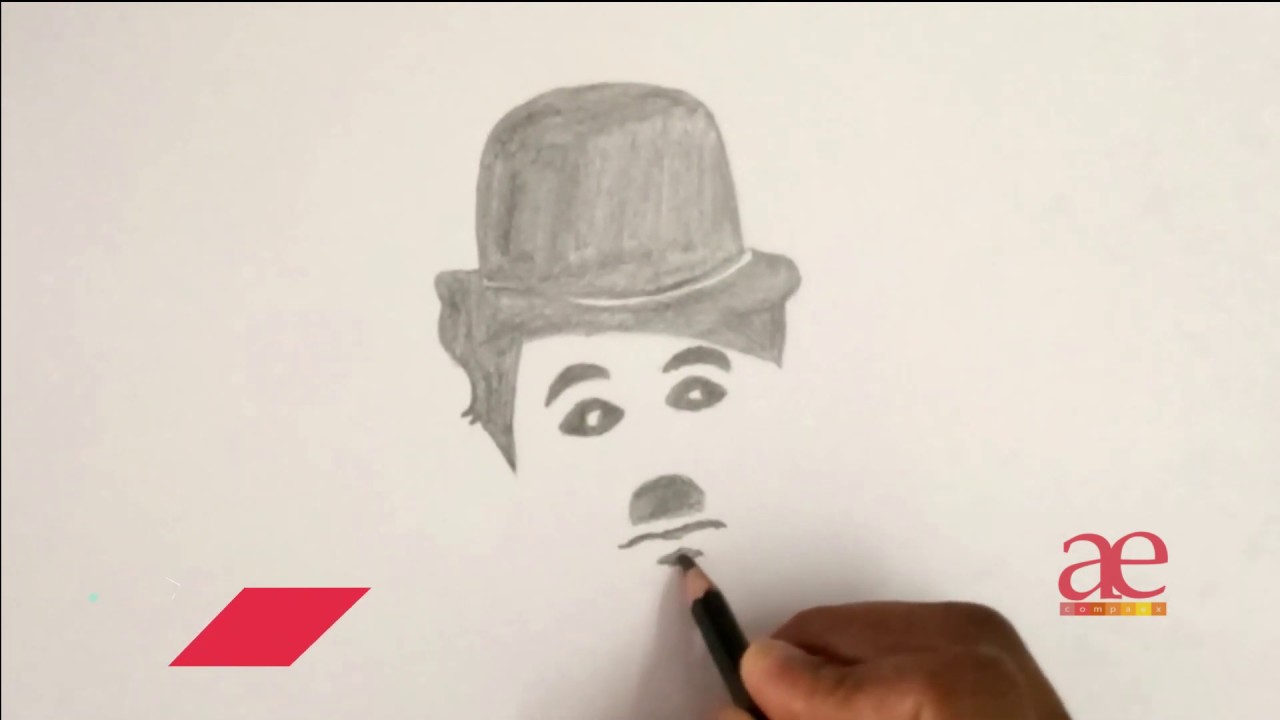 5 Minutes Drawing | Charlie Chaplin | How to draw | Painting tutorial ...