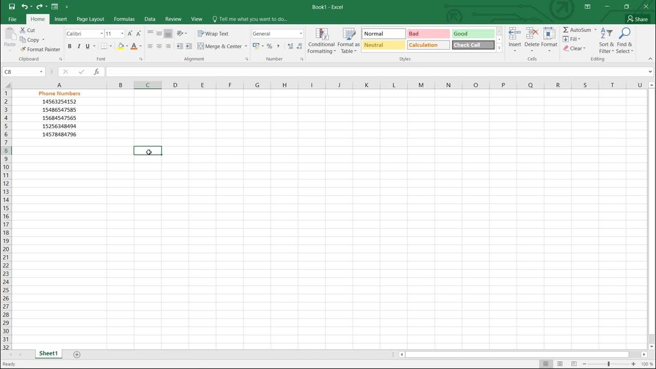 How to Format Phone Numbers in Excel | Create a Custom Number Format in ...