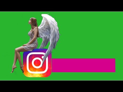 Angel sitting on Instagram logo,Intro Instagram green screen for ...