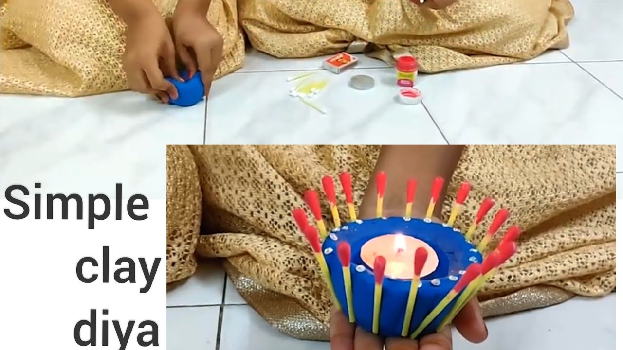 Diya decoration , Making of Diya , Clay Diya , Diya decoration with ear ...