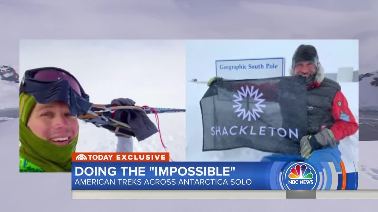 American man first to solo across Antarctica unaided - YouTube