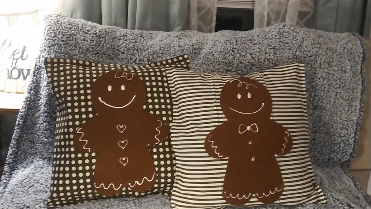 Happy Vlogmas Day 18 With DIY Dollar Tree Gingerbread Pillow Covers ...