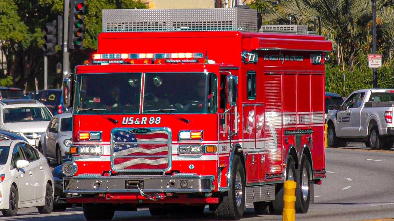 LAFD USAR 88 Responding - YouTube