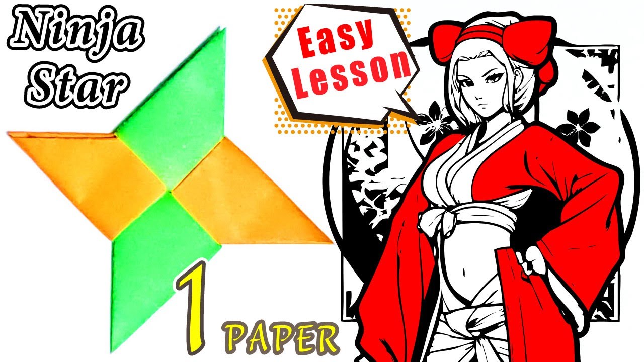 【4 minutes !?】Can you finish making a Ninja Star from One sheet of ...