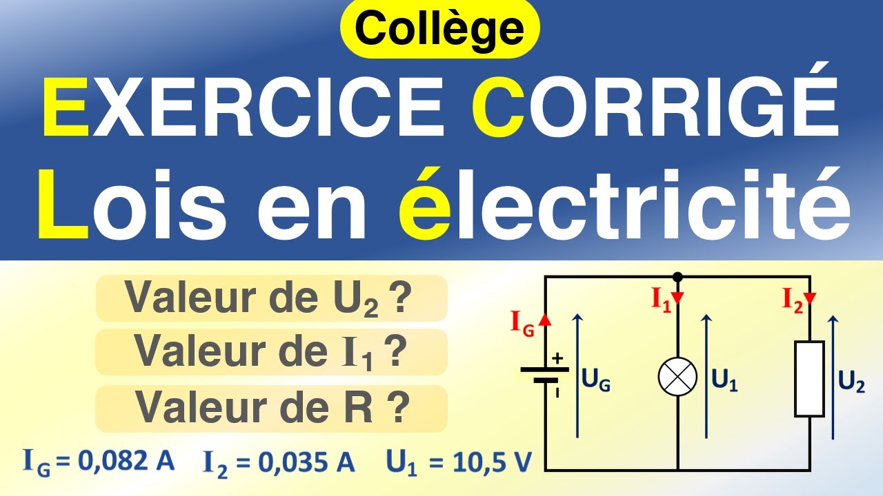 Lois de l'intensité du courant et de la tension électrique | Loi d'Ohm ...