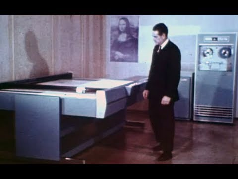 Calcomp plotters in 1968 - YouTube