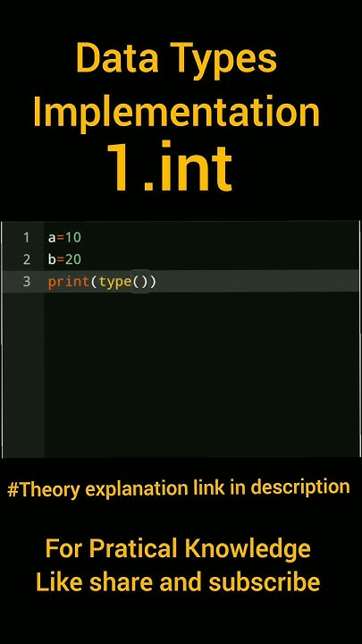 Int Data Type In Pythonfundamental Datatypes Pythontutorial Codeimplementation Python