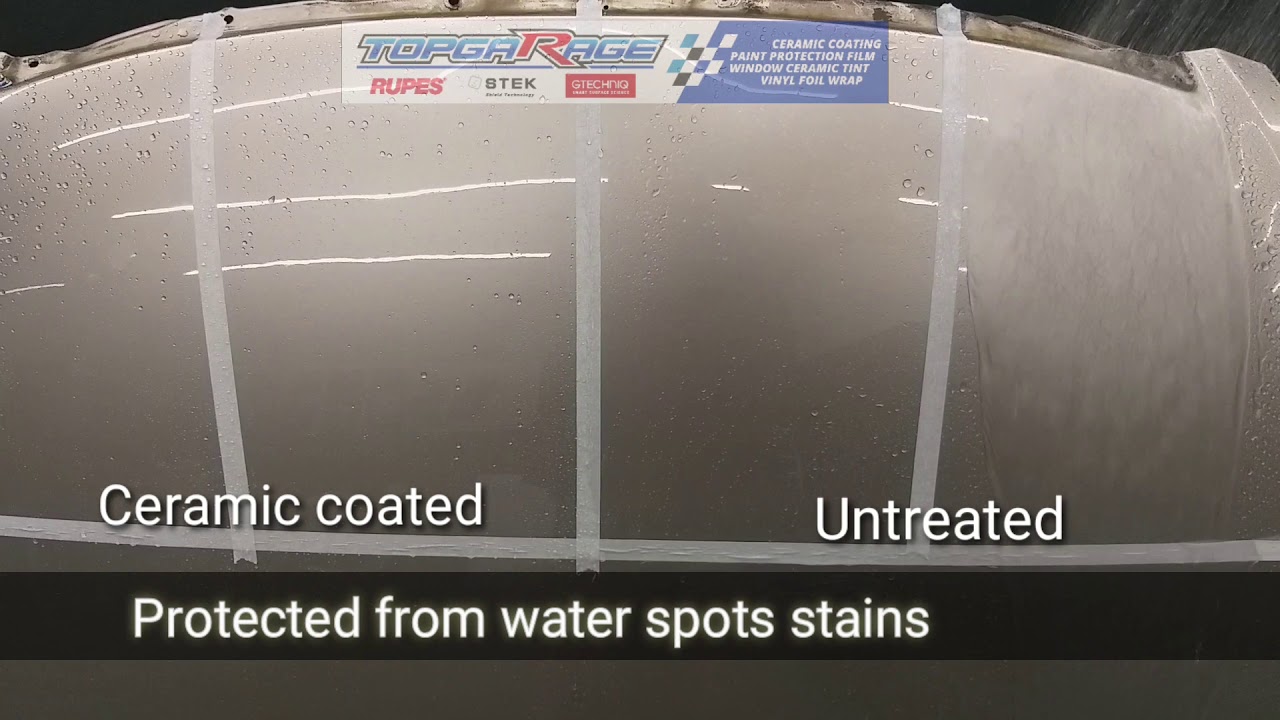 Gtechniq water beading test ceramic coating - YouTube