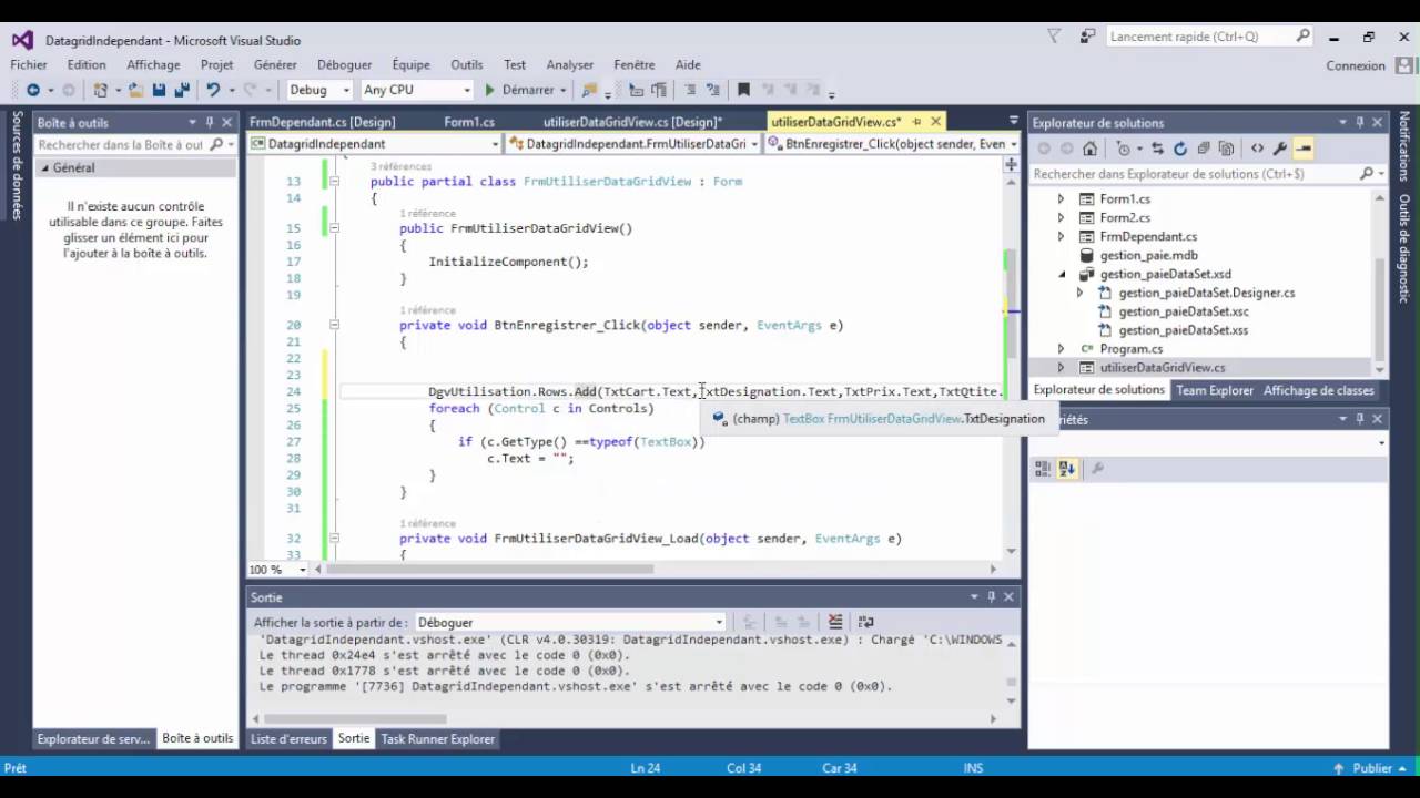 Comment Utiliser Un Datagridview C Youtube