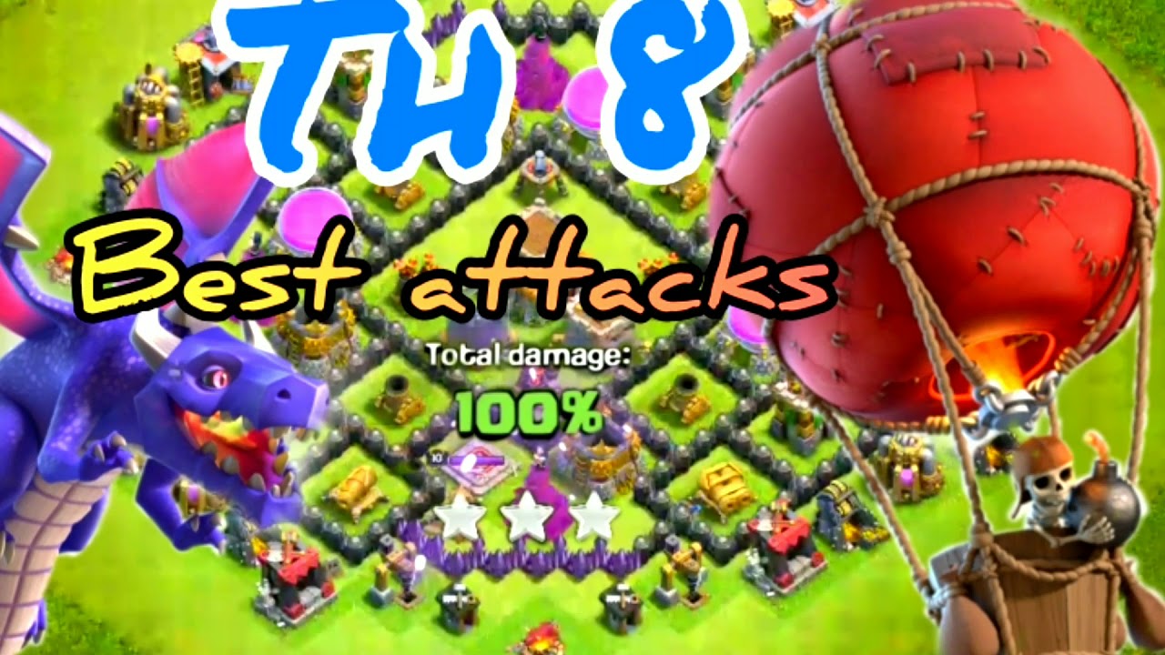 Coc game # Th 8 best attack strategy in th 8 base 💯💯 - YouTube