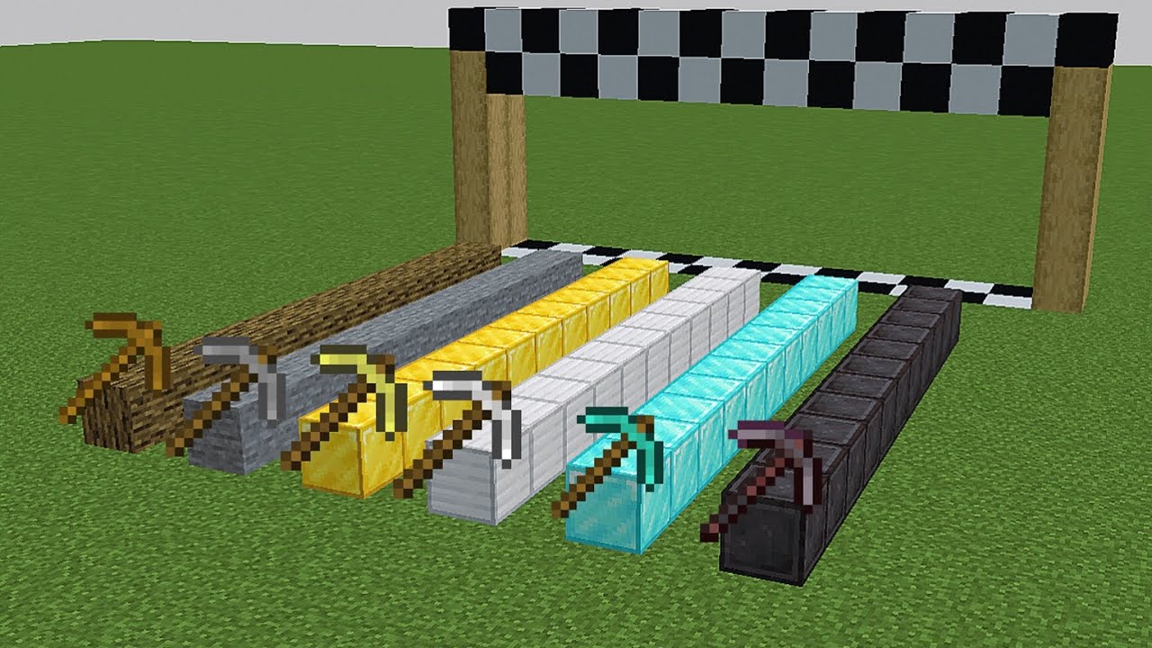 which pickaxe will break block faster? - YouTube