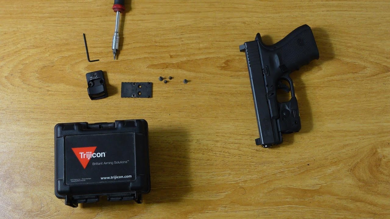 Trijicon RMR sight install on Glock 19 MOS - YouTube