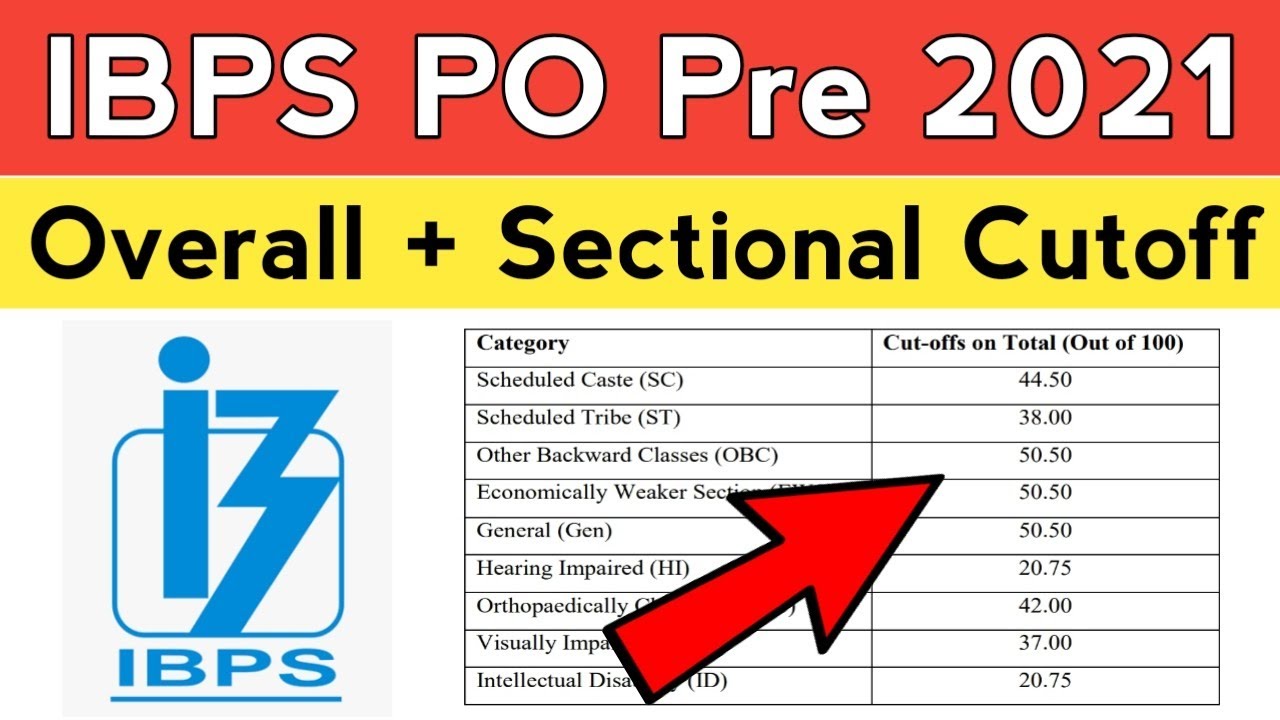 IBPS PO Pre Cut Off 2021 || Overall + Sectional - YouTube