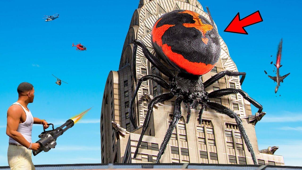 Giant BUG Attack AND Destroys LOS SANTOS In GTA 5 - Giant Insect - YouTube