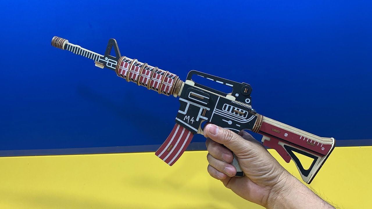 DIY Craft Instruction 3D Woodcraft Construction Kit Weapons M4 ASSAULT ...