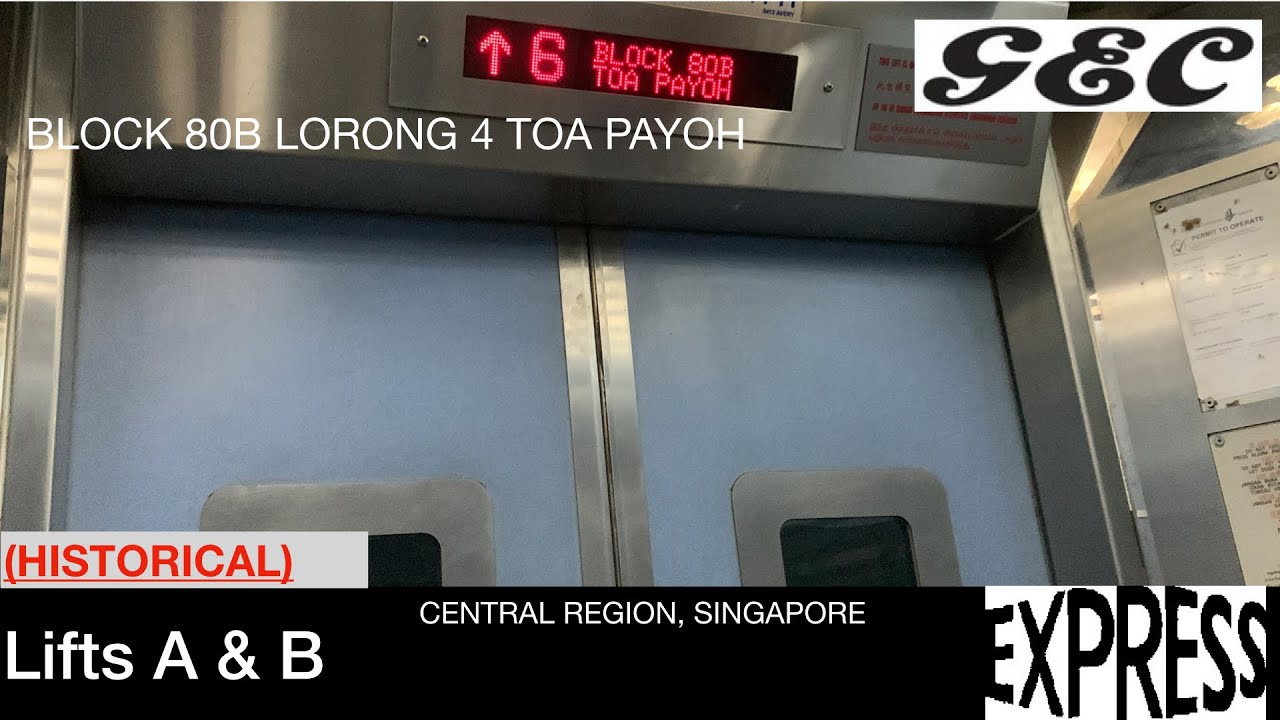 HDB Block 80B Toa Payoh || GEC Express Lift - YouTube