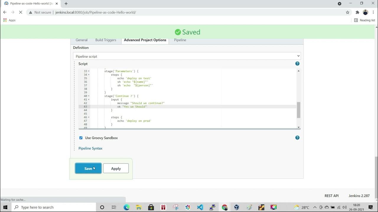 44. Jenkins for Beginners: Pipeline as code - Input Parameters - Input ...