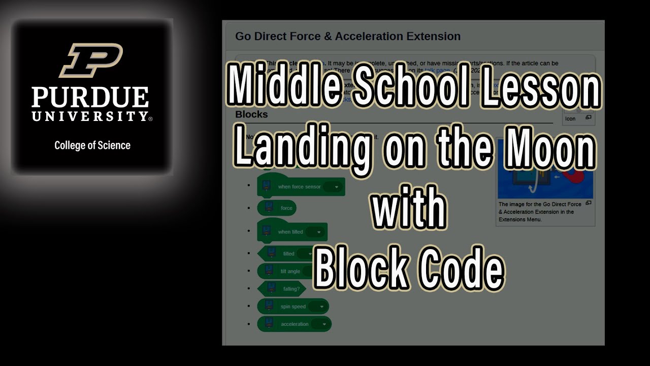 Middle School Lesson: Landing on the Moon with Block Code - YouTube